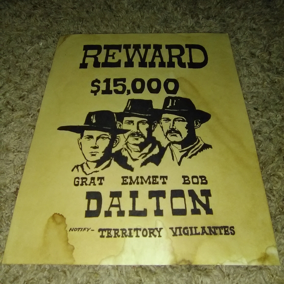 Art | Vintage Replica Wanted Poster For The Dalton Brothers | Poshmark